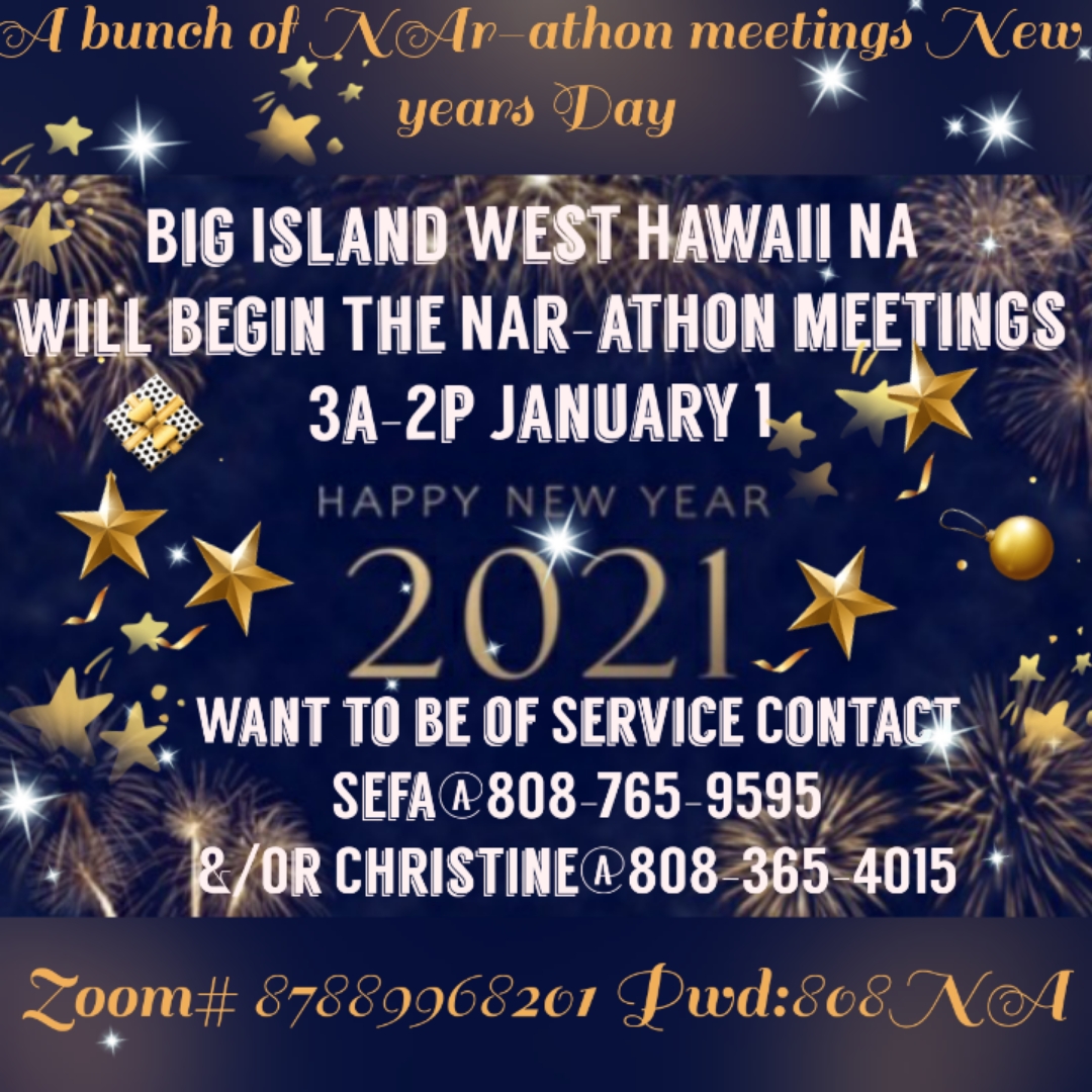 Big Island West Hawaii New Year’s Day Nar-athon – Narcotics Anonymous Hawai'i