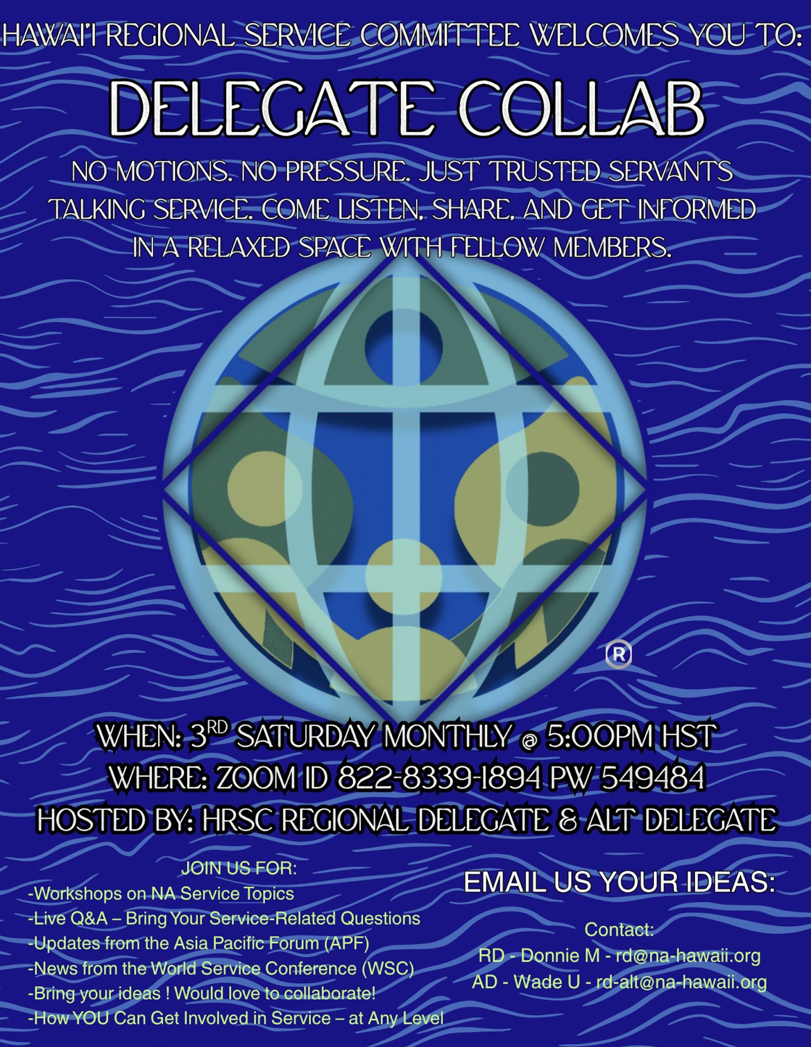 Regional Delegate Collab / August 16, 2025 / Narcotics Anonymous Hawai'i